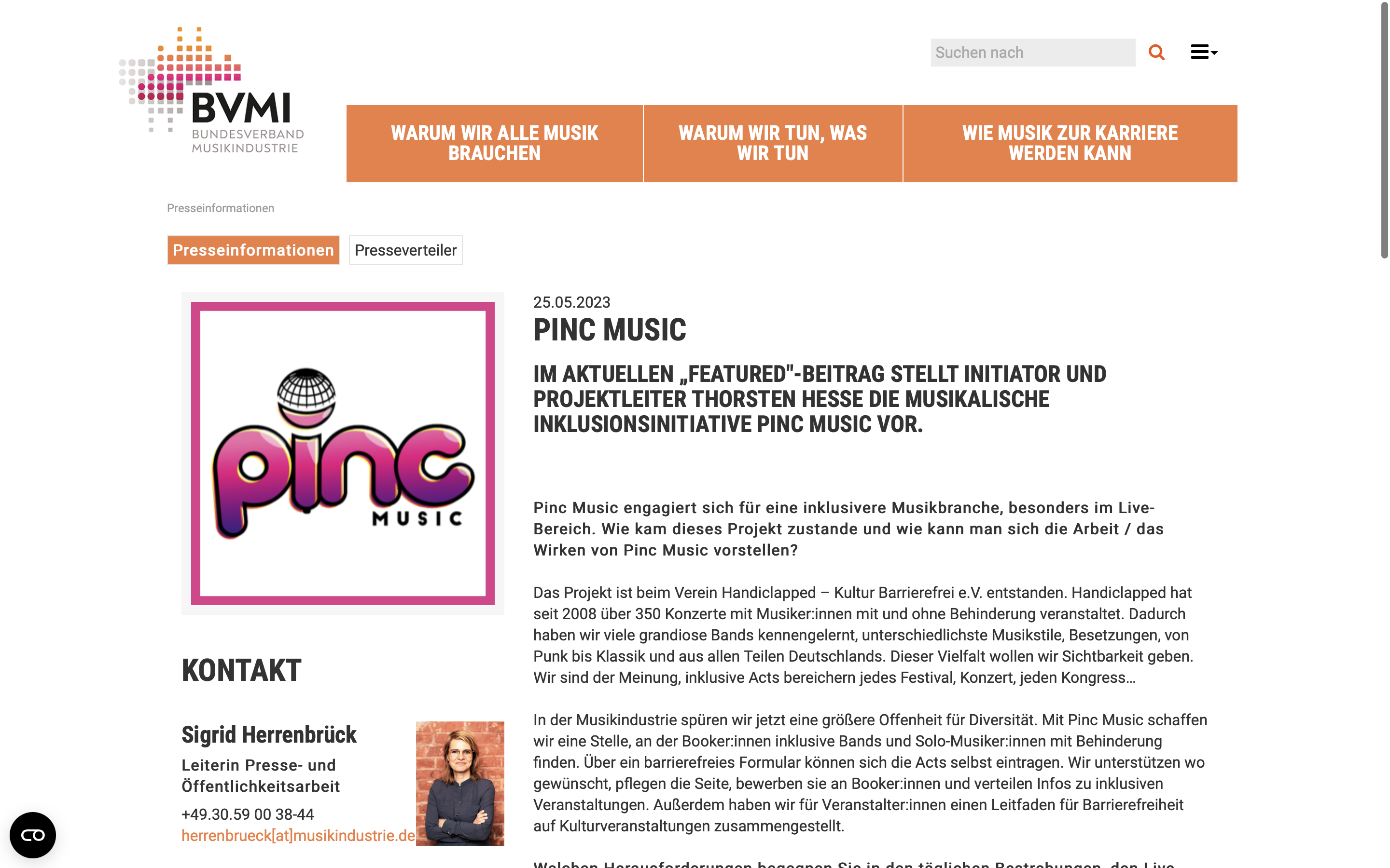 BVMI über Pinc Musik - Pinc Music